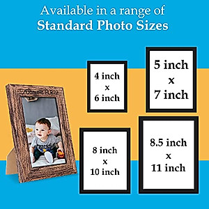 Personalized Wooden Picture Frames 8x10 in - Vertical Dark Wood Vintage Picture Frames - Custom Rustic Wood Photo Frames for Wall & Desktop Display - Customized 8"x10" Picture Frame Gift