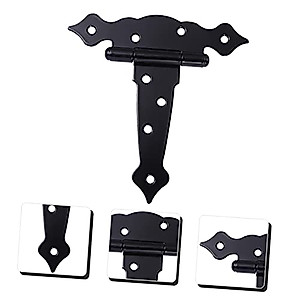 CRILSTYLEO Door Hinge gate Hinges Galvanized Fence Post Chain Link Fence gate Chain Link gate Closer Decorative T Strap Hinge Shed Hinge Steel to Wood Fence Bracket with Canopy Hardware Iron