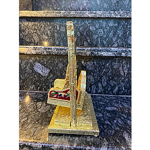 Will and Weaves Laddu Gopal Wooden Jhula Hand crafted Traditional Jhula Meenakari Jhula Kanha Ji Jhoola Carousel Bal Gopal Swing For Size 0 and 1 Thakur Ji For Janmashtami Pooja