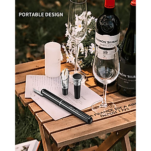 CIRCLE JOY Air Pump Wine Bottle Opener Set, Efficient Cork Remover With Foil Knife, Wine Pourer, Vacuum Stopper, Portable Mini Corkscrew Wine Opener for Home Travel Outdoor, Present for Wine Lovers