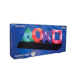 Paladone Playstation Icons Light with 3 Light Modes - Music Reactive Game Room Lighting