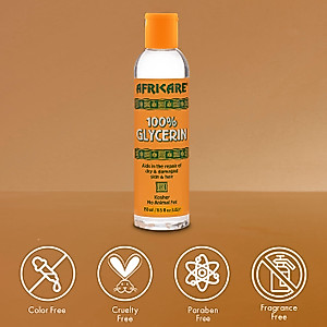 Africare 100% Glycerin 8.5 oz - All Natural Glycerin for Extra Hydration for Hair and Body