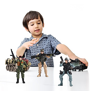 US Army Men and SWAT Team Toy Soldiers Action Figures with Military Weapons Accessories for Kids Boys Girls,12Pcs