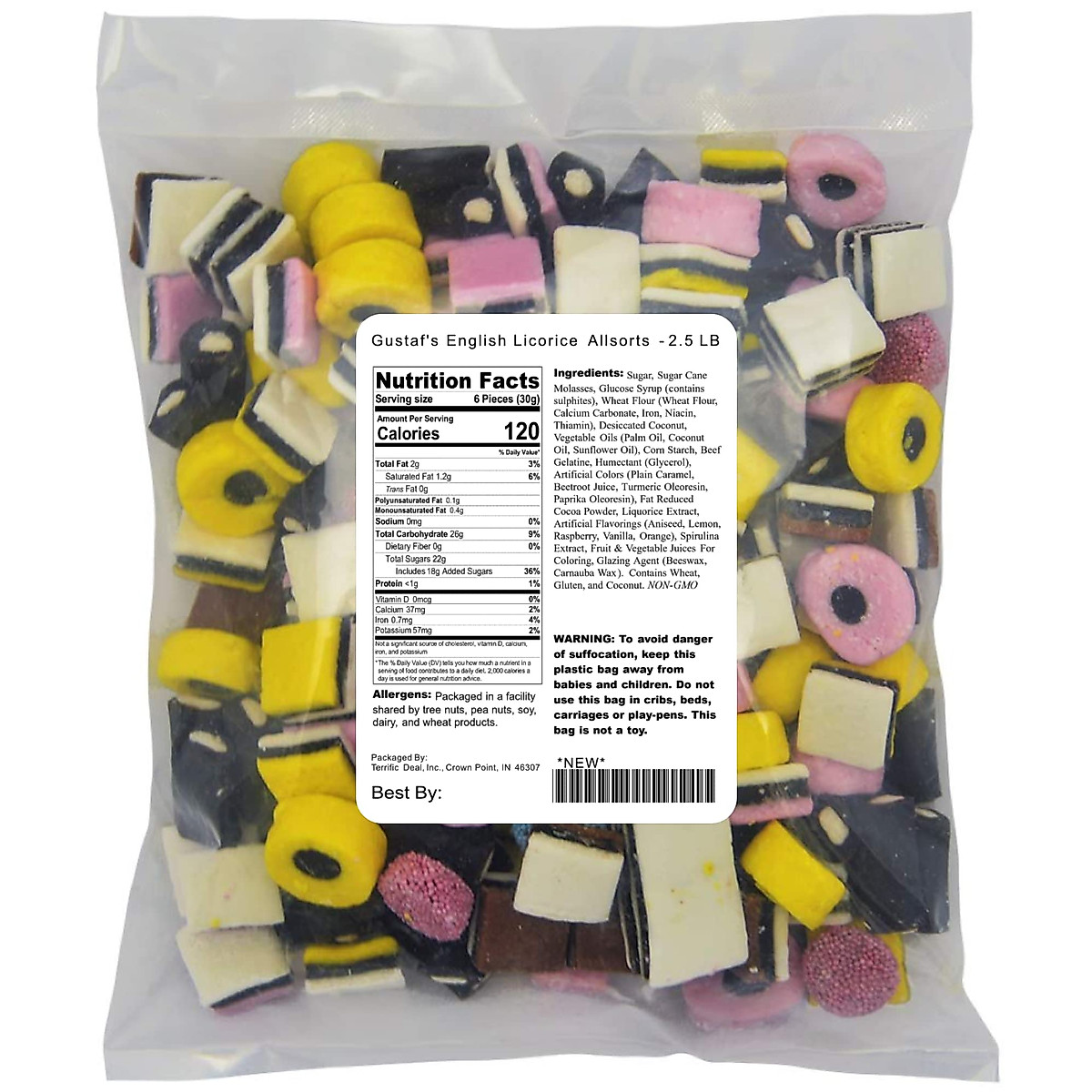 Gustaf's English Licorice Allsorts - 2.5 LB