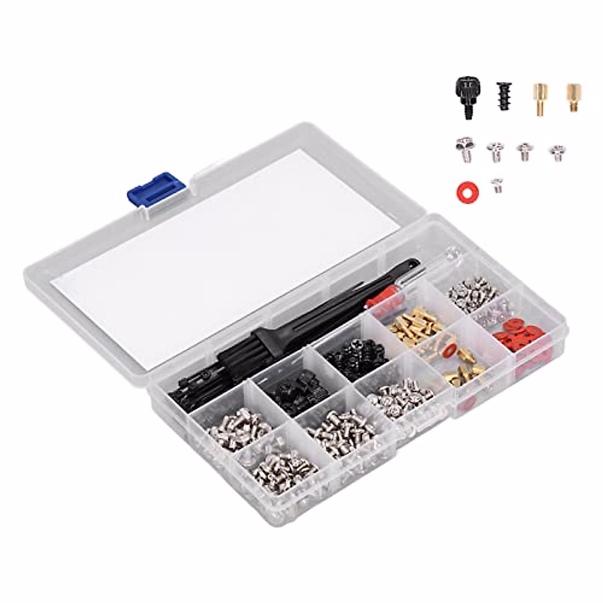 Fafeicy 366 Pcs 10 Types Screw Computer Screw Set Motherboard Standoffs Screwdriver with Screwdriver Brush for Fixed Installation of Computer Case