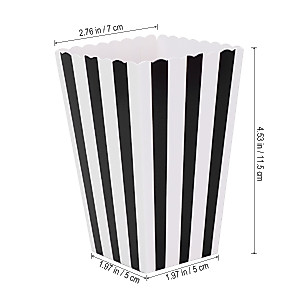 NUOLUX 48pcs Gift Bag Candy Cartons Black Popcorn Boxes Popcorn Bowls Movie Night Football Decor Gadgets for White Decorations Snack Container Popcorn Buckets Disposable Party Bag