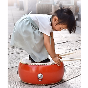 ERINGOGO 9 inch Chinese Drum, Kids Hand Drum Wooden Drum with Carry Strap and Drum Sticks, Traditional Chinese Percussion Instrument for Lion Dance, Rhythm