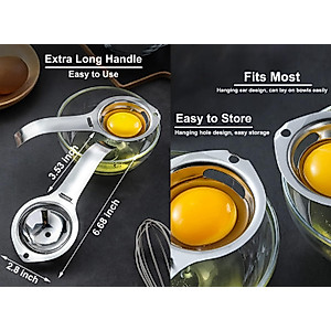 Egg Separator Egg Yolk White Filter Food Grade Egg Divider Stainless Steel Egg Sieve Kitchen Gadget Cooking/Baker Tool Egg Extractor