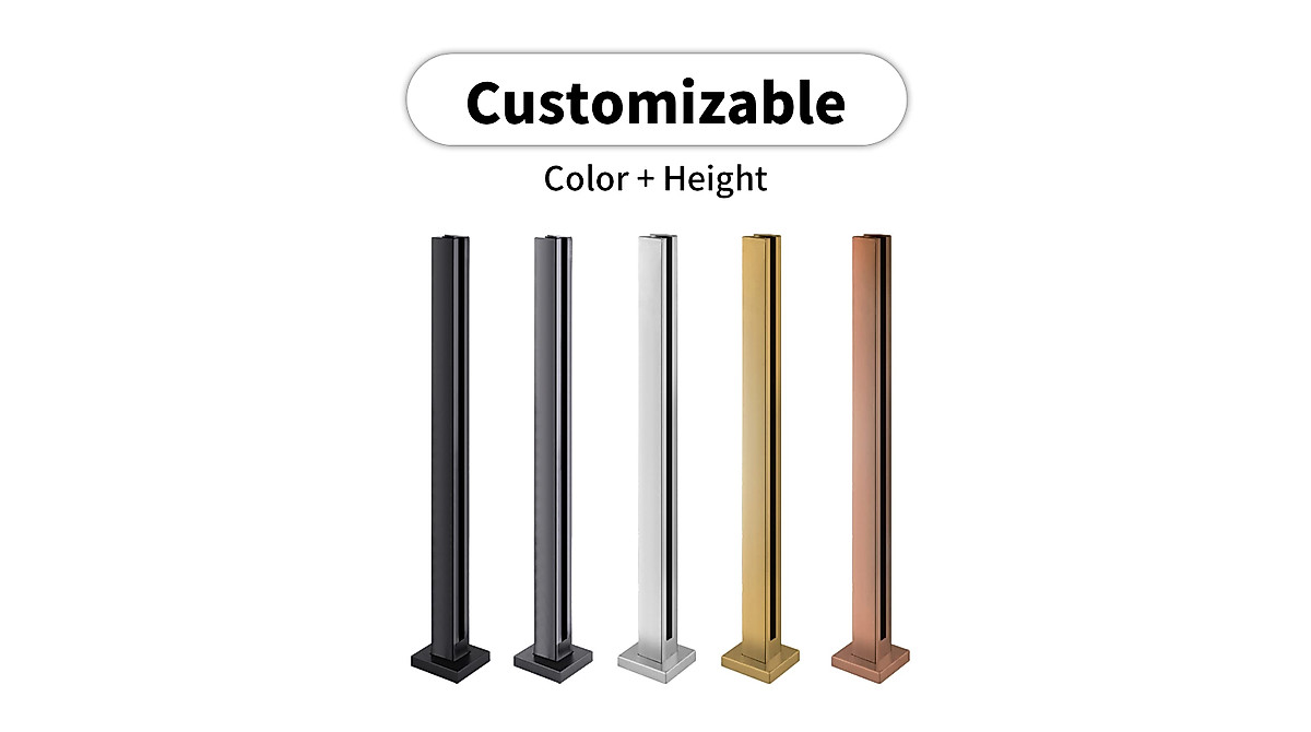 Glass Balustrade Corner Post - Stainless Steel Black Railing Post for ...