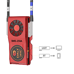 DALY Bluetooth BMS Lifepo4 48V 250A 15S Battery Protection Board with Smart Communiation Function UART Cooling Fan for DIY Camping RV Energy Supply System(Smart BMS,250A Fan)