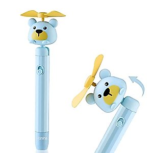 Honiha Mini Portable Fan, Personal Mini Handheld Fan, Replaceable Battery Small Pocket Fan, Adorable Cartoon Little Fan for Travel Indoor Outdoor, Summer Gift for Kids Girls Women Men, Blue