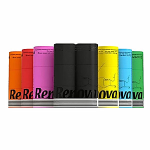 Renova Black Toilet Paper 3-Ply -Ideal for Decorating Your Home or Office - Pack of 6 Compact Rolls- 140 Sheets - Eco-label Certified - Dermatologically Tested - Septic Safe - Sustainable & Soft