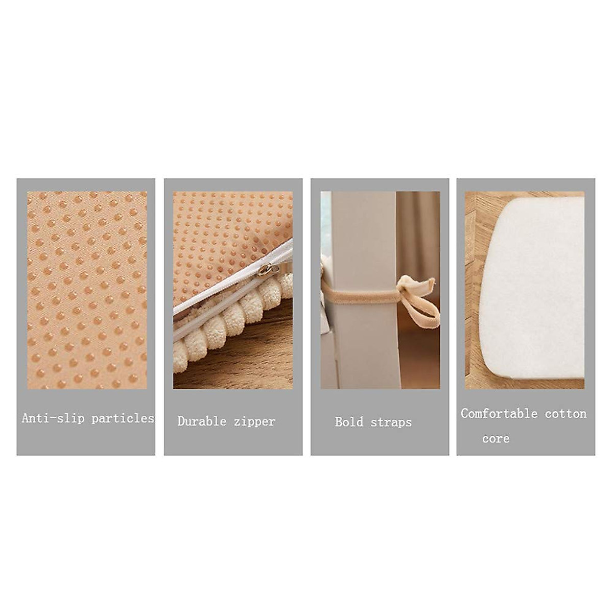 HJSQ Chair Cushion Memory Foam Pads with Ties for Dining Chairs,Non Slip Kitchen Dining Chair Pad and Seat Cushion 2Pack (Dark Blue 2, 6)