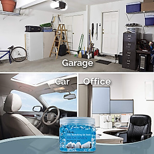 Clear Air Odor Eliminator Gel Beads - Air Freshener - Eliminates Odors in Bathrooms, Cars, Boats, RVs & Pet Areas - Made with Essential Oils - Fresh Linen Scent - 12 Ounce - 2 Pack