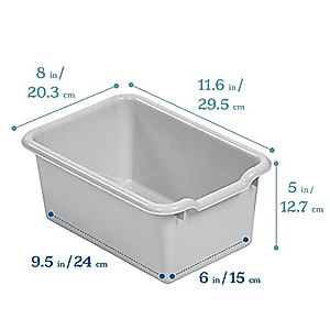 ECR4Kids 10 Cubby Tray Cabinet with Scoop Front Storage Bins, 5x2, Natural, Classroom Furniture, Clear