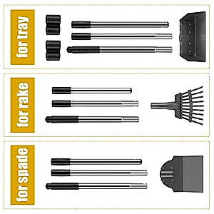 Niubya Dog Pooper Scooper, Extra Large Poop Scooper for Large and Small Dogs with Long Handle, Metal Pet Poop Tray and Rake Set for Dirt, Gravel, Lawns, Grass