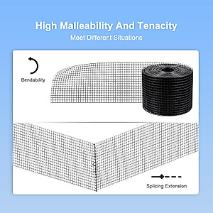 ZeroPone 6inch x 50ft Solar Panel Bird Guard,Critter Guard for Solar Panels w/ 50pcs Stainless Steel Fasteners,Removable PVC Coated Guard Wire for Squirrel,Bird,Critters Proofing