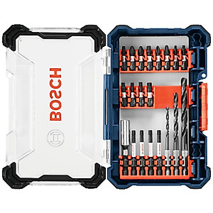BOSCH DDMS20 20-Piece Assorted Impact Tough Drill Drive Custom Case System Set for Drilling and Driving Applications