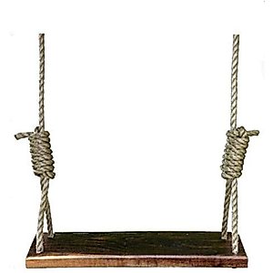 Rustic American Black Walnut 30 Inch Wooden Tree Swing - Wood Swings Rope Kids Adult Wood Outdoor Patio Wood