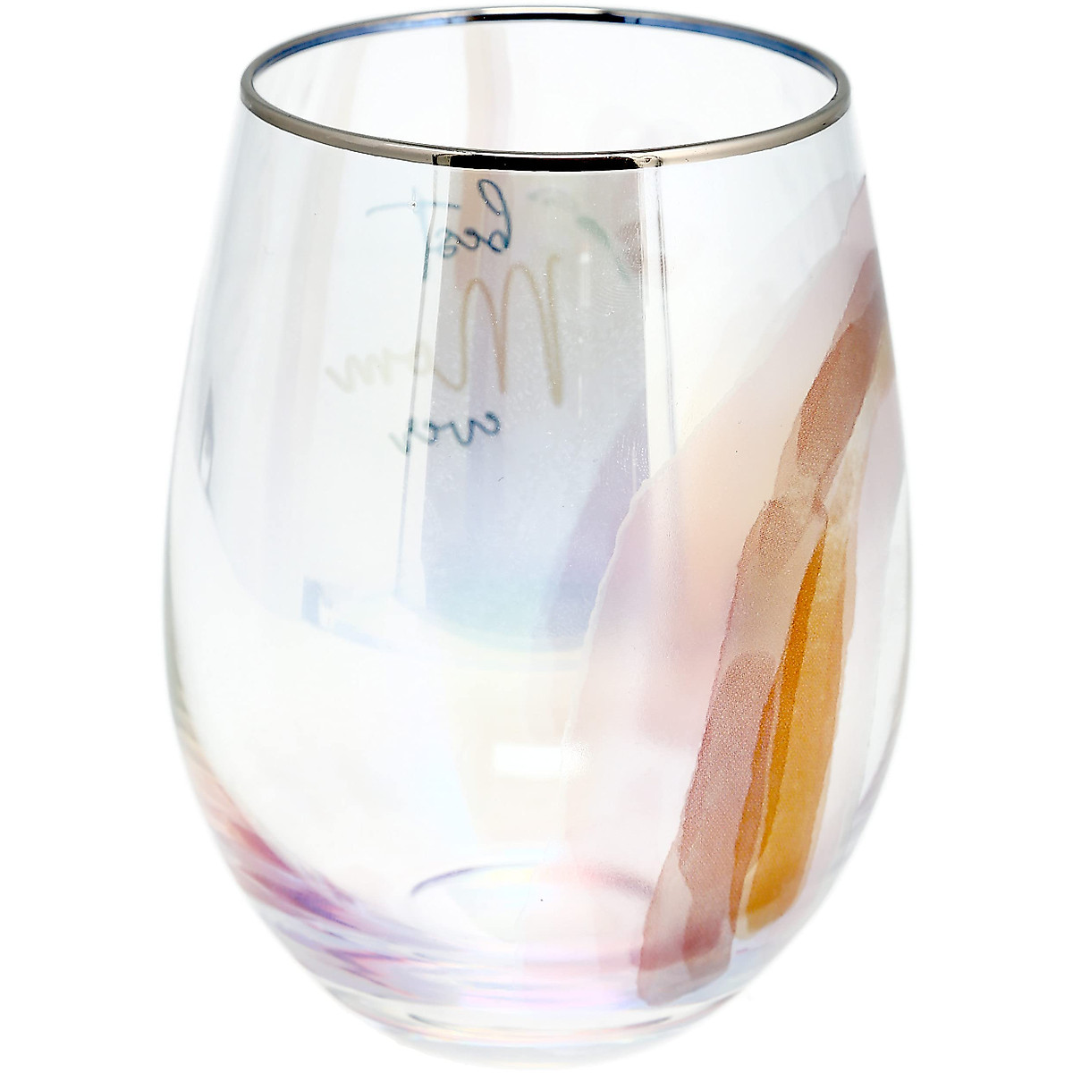 Pavilion - 18 oz Iridescent Stemless Wine Glass - Best Mom Ever