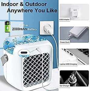 Nertpow Portable Air Conditioner, Portable Cooler, Quick & Easy Way to Cool Personal Space, As Seen On TV, Suitable for Bedside, Office and Study Room. Three Wind Level Adjustment ……