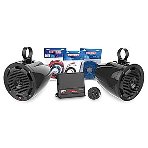 MTX Motorsports UNI-1-MUDBTRC Universal Bluetooth Audio Package with Amplifier and 2 Roll Cage Speakers