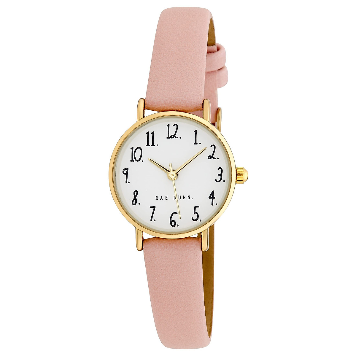 Rae Dunn Women's Megan 26mm Round Face Vegan Leather Strap Watch (RD1004) (Rose Gold)