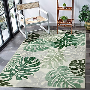 Wonnitar Monstera 3x5 Washable Rug,Sage Green Leaf Area Rugs for Bedroom,Non-Slip Living Room Throw Rug Entry Mat,Low Pile Faux Wool Indoor Carpet for Kitchen Bathroom Office