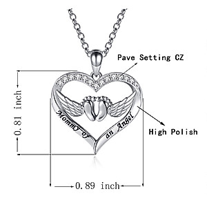 Miscarriage Necklace Loss of Pregnancy Rings 925 Sterling Silver Infant Loss Mommy of an Angel Memorial Jewelry Sympathy Gift for Women Mom (necklace miscarriage)