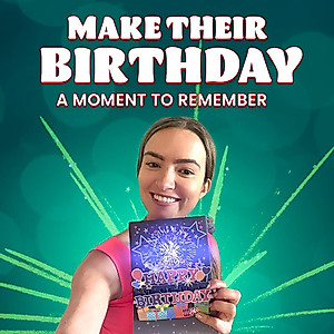 100 Greetings LIGHTS & MUSIC 'Fireworks' Birthday Pop Up Card - Plays Hit Song 'Happy' - Happy Birthday Card for Wife or Husband, Him or Her, Women & Men – Pop Up Birthday Greeting Cards - 1 Card Only