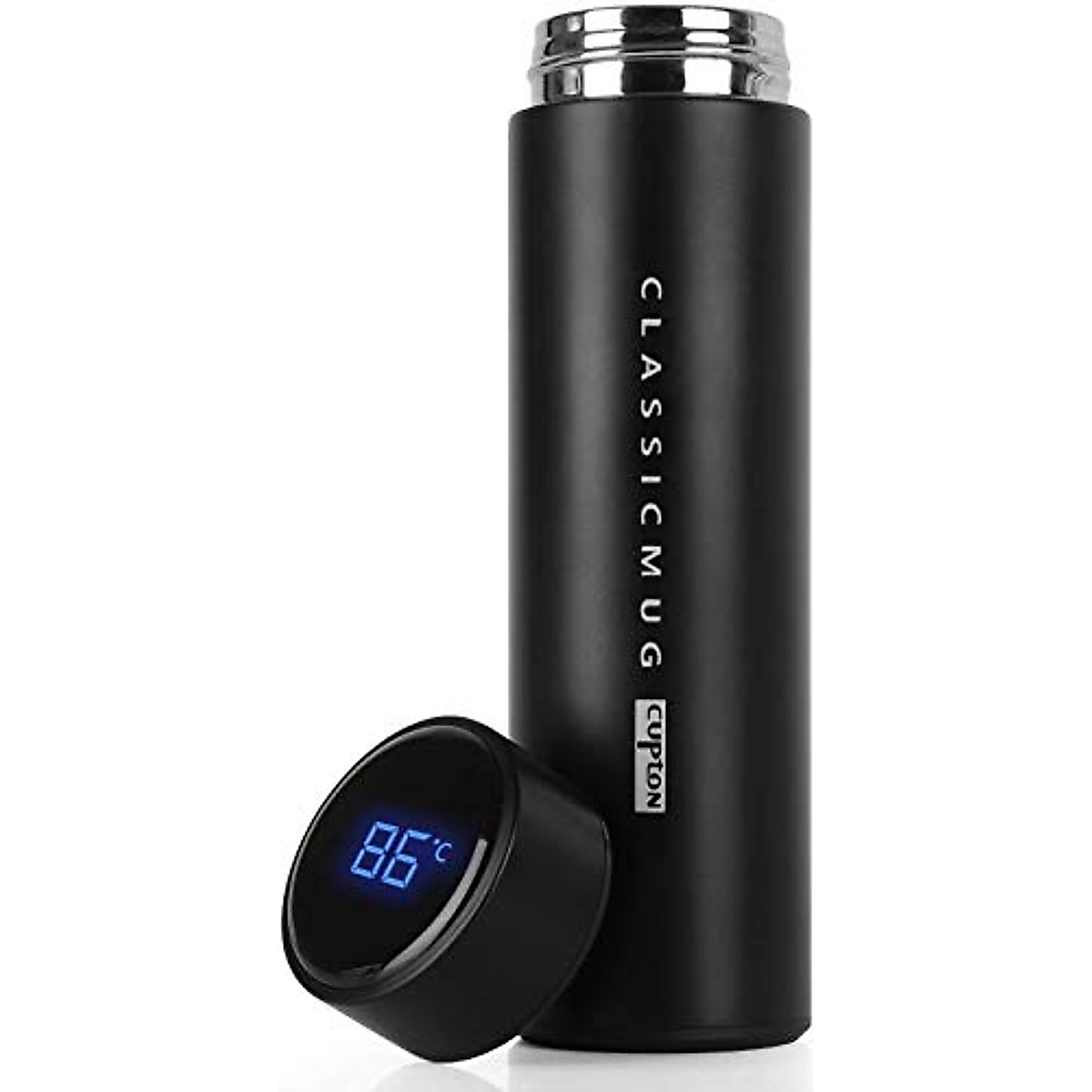 Smart Vacuum Flask Stainless Steel Water Bottle 15oz Thermos with LCD Touch Screen tempreture Display with Double Wall Vacuum Insulated Sweatproof Sport Design, Coffee Thermal Carafe