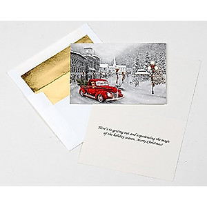 Holiday Ride Christmas Cards - Box of 15 Cards & 16 Foil Lined Envelopes