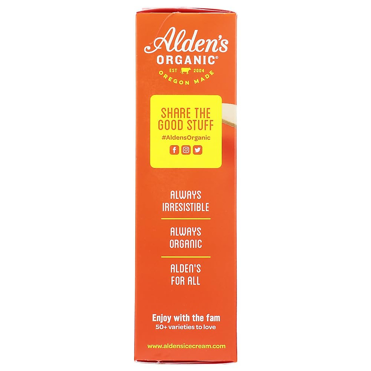 Aldens Organic New School Orange Cream Ice Cream Bars, 3 Fluid Ounce - 4 count per pack - 12 packs per case.