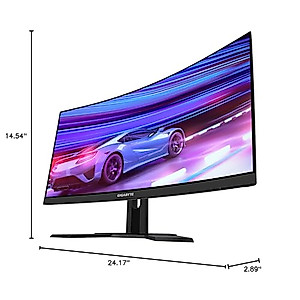 GIGABYTE G27QC 27" 165Hz 1440P Curved Gaming Monitor, 2560 x 1440 VA 1500R Display, 1ms (MPRT) Response Time, 92% DCI-P3, HDR Ready, FreeSync Premium, 1x Display Port 1.4