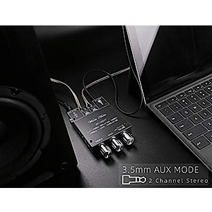 100W+100W Amplifier Board with Treble and Bass Control, DC 9-24V, BT and AUX Inputs, 2.0 Channel Stereo AMP Board for DIY Wireless Speakers, Password Free