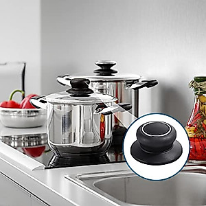 4Pcs Universal Pot Lid Top Replacement Knob,Heat Resistant and Prevent static electricity,Easy installation Kitchen Cookware Replacement Pan Lid Holding Handles. (Black)