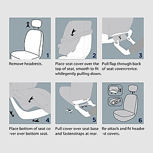 PIC AUTO High Back Front Car Seat Covers - Sports Carbon Fiber Mesh Design, Universal Fit, Airbag Compatible (Black)