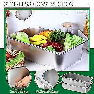 Sunnyray 9 Pack Hotel Pan Full Size 6 Inch, Deep Steam Pan Bulk, Steam Table Pan Thick Stainless Steel Full Size Pan Commercial Pan for Restaurant Buffet Event Catering Supplies