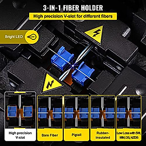 Mophorn Fusion Splicer Automatic Focus JW4108S FTTH Fiber Optic Fusion Splicer 5 Inch Digital LCD Screen Fusion Splicer Machine Fiber Cleaver Kit