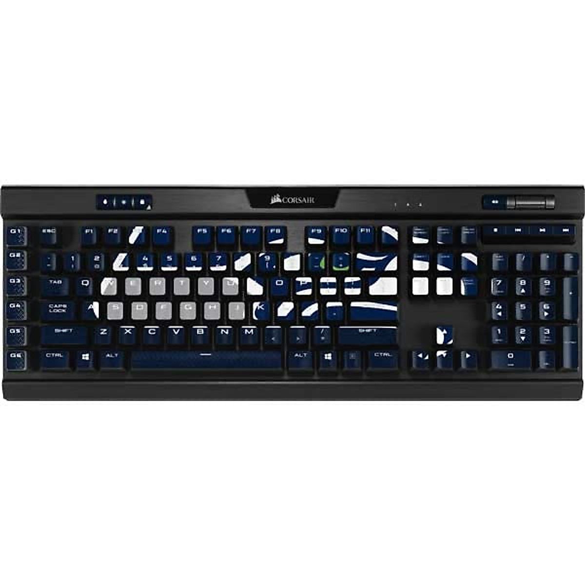 Skinit Decal Skin Compatible with K95 RGB Platinum Mechanical Gaming Keyboard - Officially Licensed NFL Seattle Seahawks Distressed Design