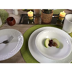 Corelle Dinnerware Set (12pc Set, Bella Faenza)-Dinner Set for 4, Includes 4 x: Plates, Side Plates & Bowls, 3 X More Durable, Half The Space & Weight of Ceramic, up to 80% Recycled Glass (1146912)