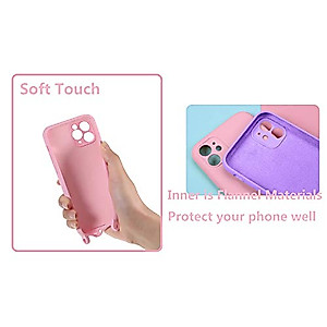 UnnFiko Silicone iPhone Case with Phone Lanyard, Long Crossbody Strap, Universal Lanyard Neck Strap Protective Case Cover (Navy Blue, iPhone 13 Pro)