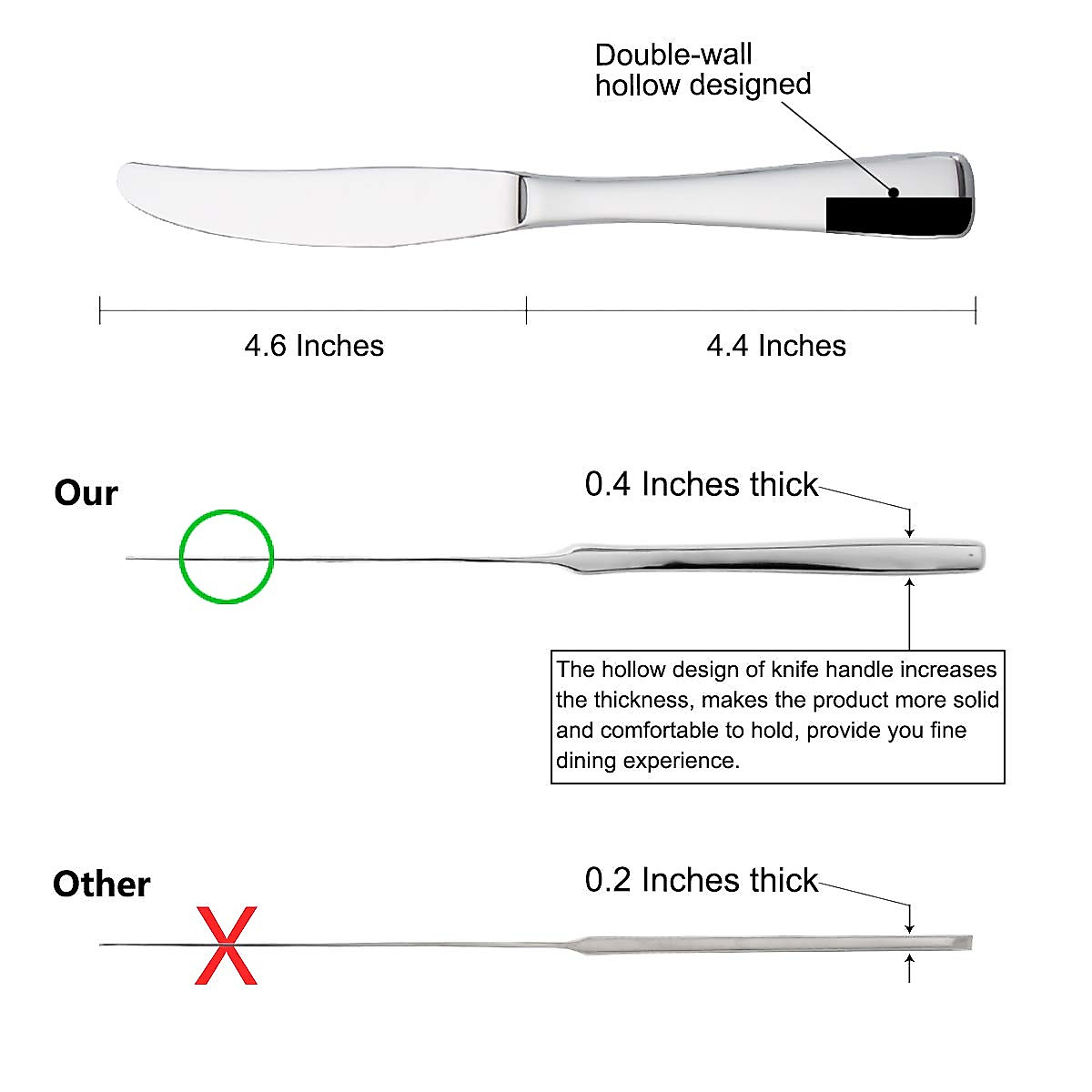 faderic Cutlery Set, 24 Piece Stainless Steel Silverware Set With Soup Spoons for 4, Flatware Set, Silver