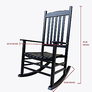 Rocking Rocker - S001BK Black Porch Rocker with Side Table - Set of 2 pcs Good Price!!!