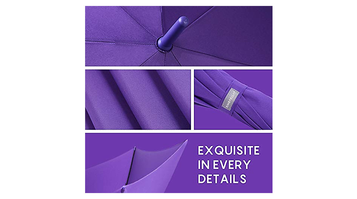 RUMBRELLA Purple UV Stick Umbrella - Auto Open & UPF 50+ Protection