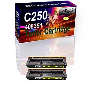 SINIYA 2-Pack (Yellow) Compatible High Yield C250 408351 Printer Toner Cartridge use for Ricoh M C250FWB M C250 Printers