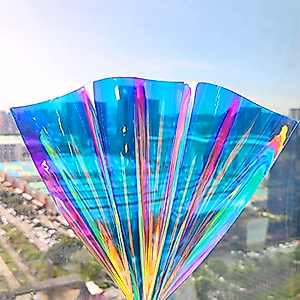 10 Pieces A4 Holographic Clear PVC Fabric Iridescent Transparent Vinyl Mirrored Foil Laser Crafts Fabric for Sewing Crafts DIY Bows Jewlery Making, 30X21CM