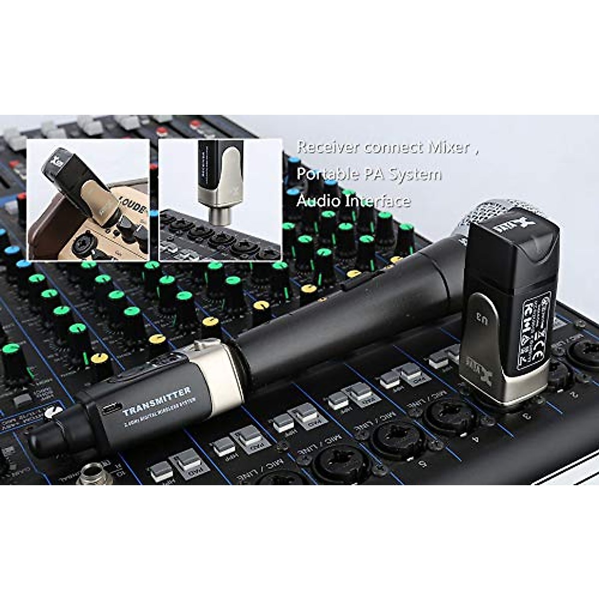 Xvive U3 XLR Microphone Wireless System 2.4GHz Wireless XLR Transmitter and Receiver for Dynamic Microphone, Audio Mixer, PA System