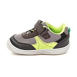 Stride Rite 360 Infant and Toddler Boys Gogo First Walker Shoe, Grey/Neon, 4 Toddler