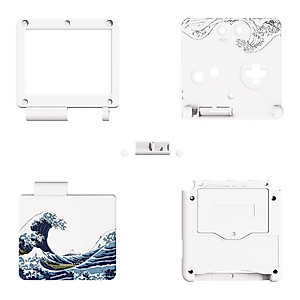 IPS Ready Upgraded eXtremeRate The Great Wave Custom Replacement Housing Shell for Gameboy Advance SP GBA SP – Compatible with Both IPS & Standard LCD – Console & Screen NOT Included